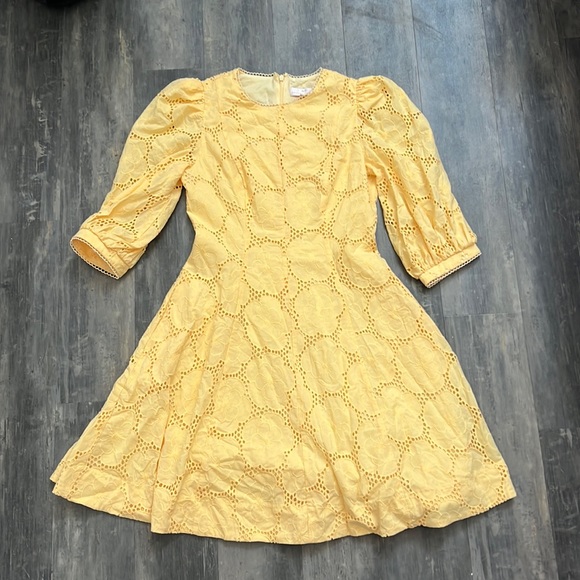 Dresses | Rachel Parcell Size M Yellow Eyelet Dress | Poshmark